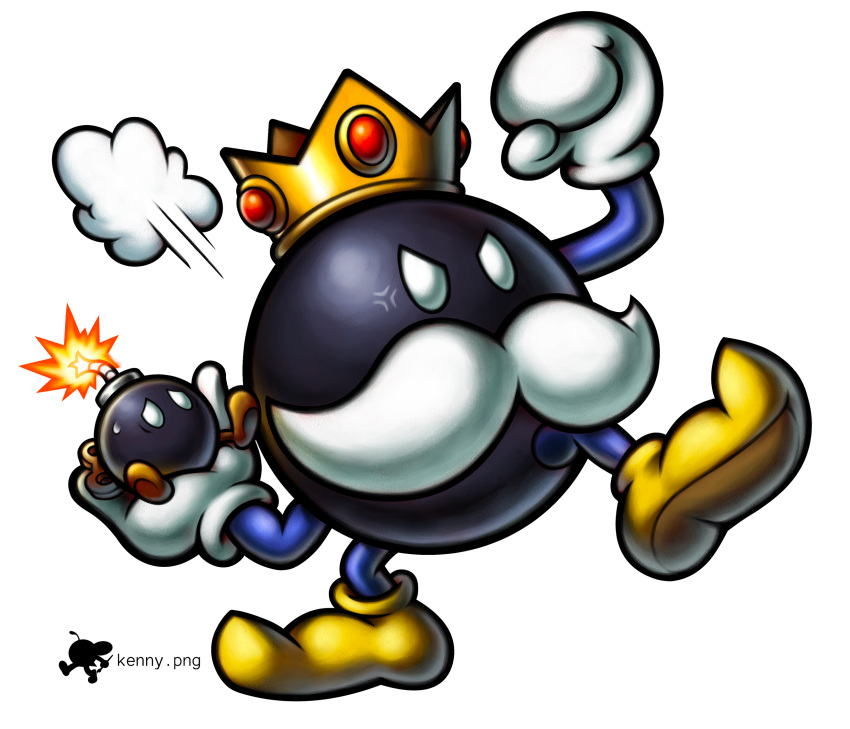 Safebooru - artist logo artist name bob-omb clenched hand crown facial ...