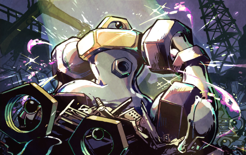 Safebooru - black eyes commentary request fence looking at another ...