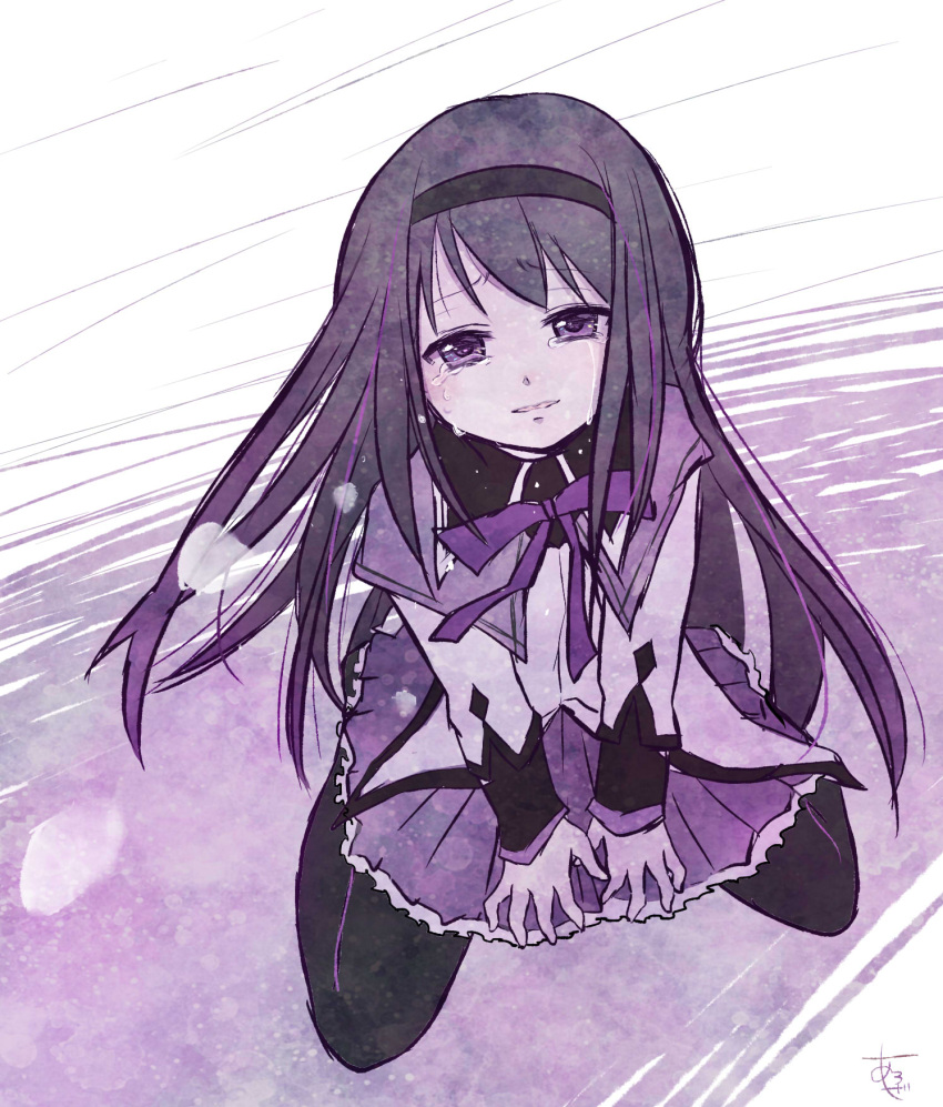 Safebooru - 1girl akemi homura aroze black capelet black footwear black ...
