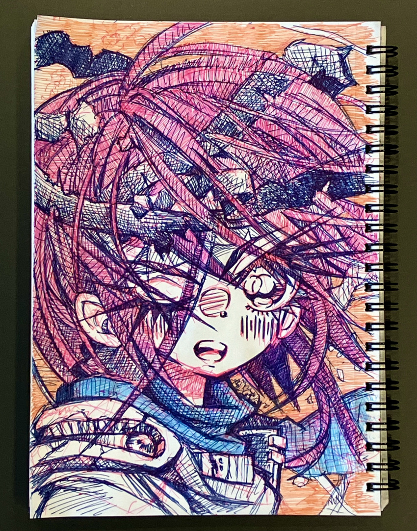 Safebooru - 1girl absurdres blue scarf blush eyelashes hatching (texture) highres jacket kani ...