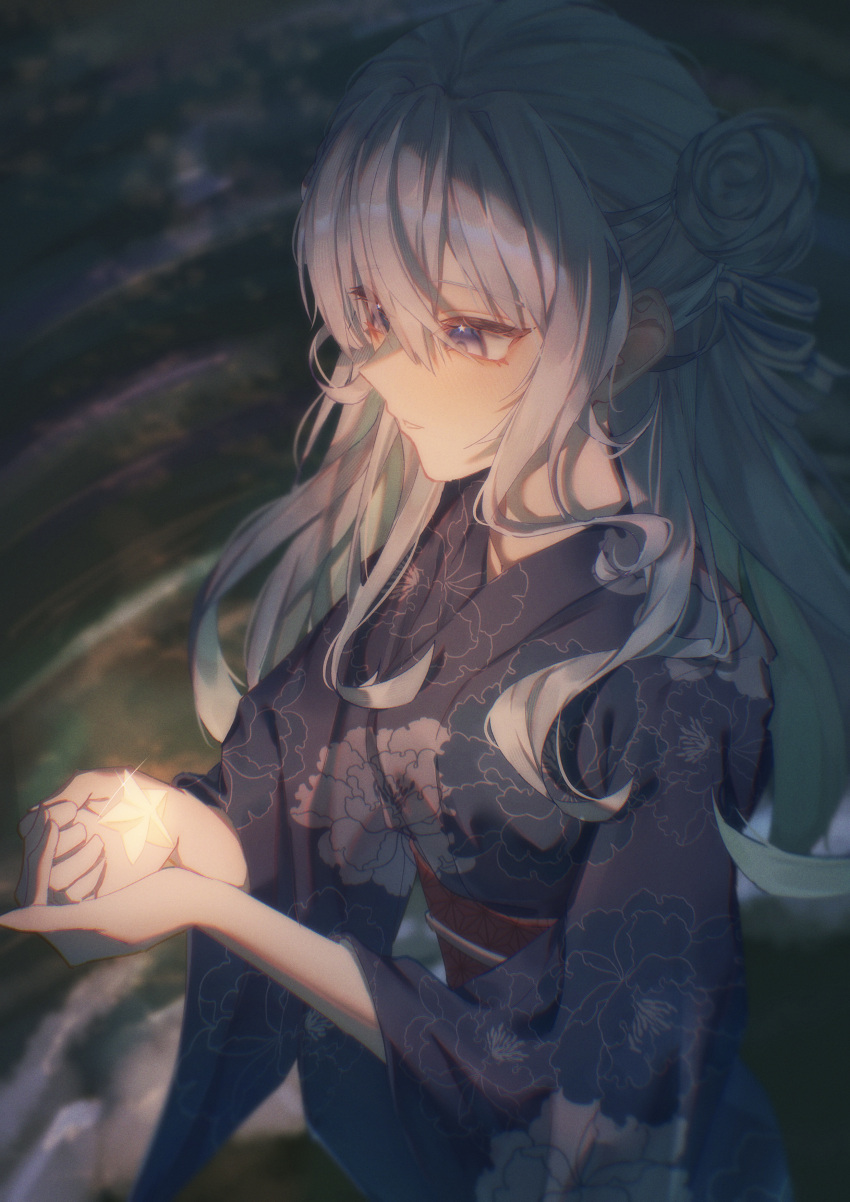 Safebooru - 1girl absurdres alternate costume blue eyes blue hair blush closed mouth commentary ...