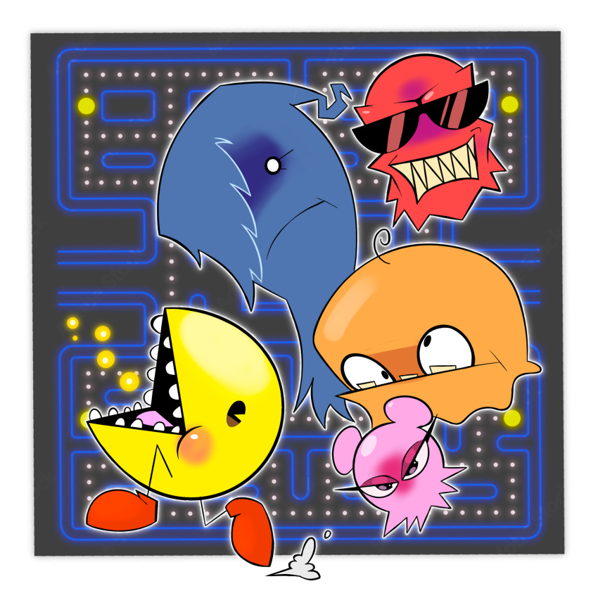 Safebooru - blinky (pac-man) funy0nion ghost highres inky (pac-man) pac-man pac-man (game) pinky ...