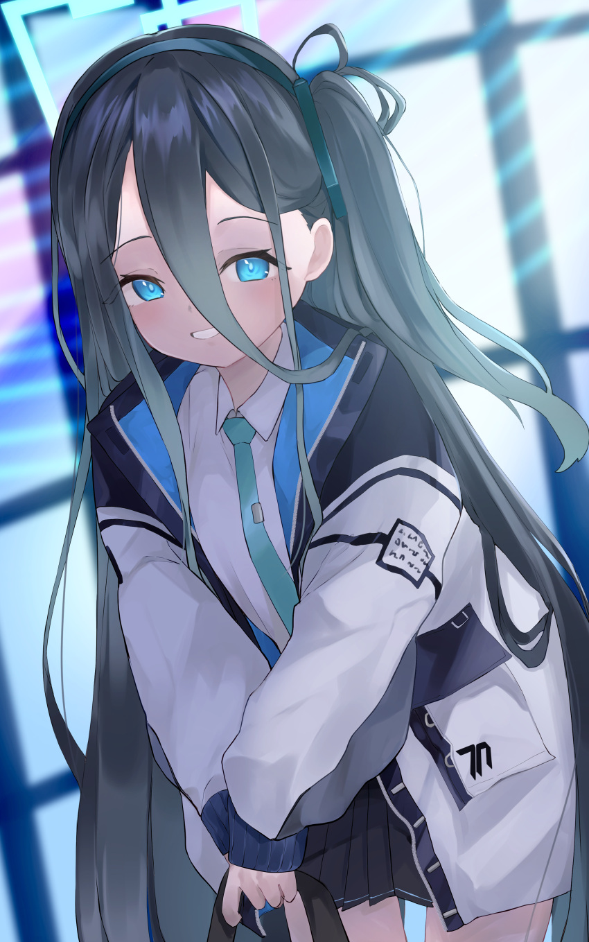 Safebooru - 1girl absurdly long hair absurdres aris (blue archive) black hair blue archive blue ...