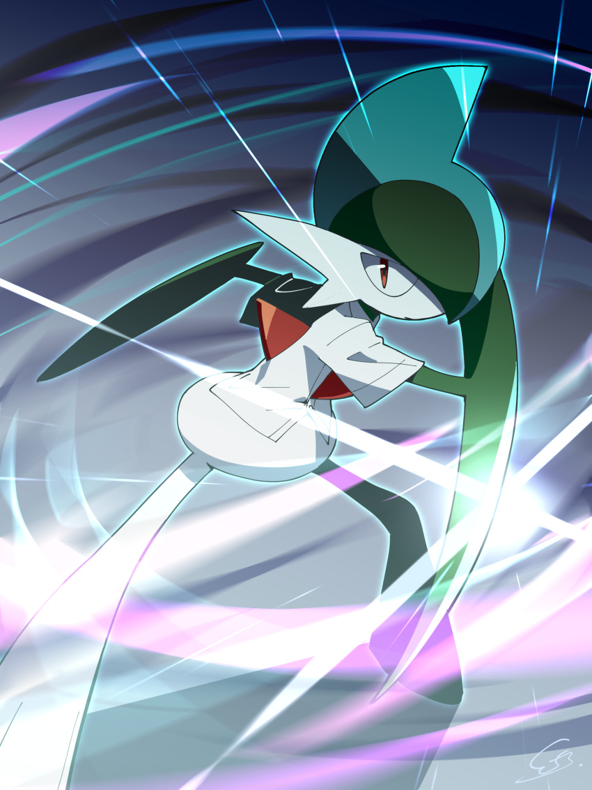 Safebooru - 1boy absurdres arm blade blue hair blue outline bottomless ...