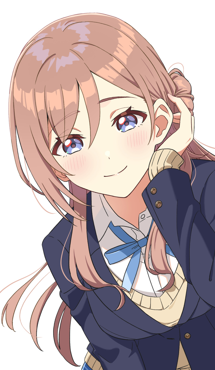 Safebooru - 1girl black jacket blazer blue eyes blue ribbon blush ...