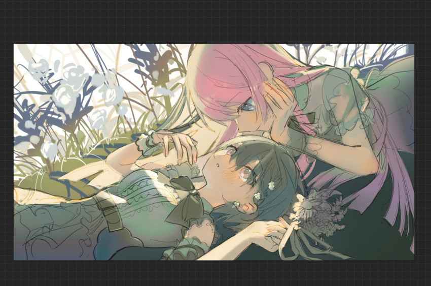 Safebooru - 2girls art program in frame bang dream! bang dream! it's mygo!!!!! black bow black ...