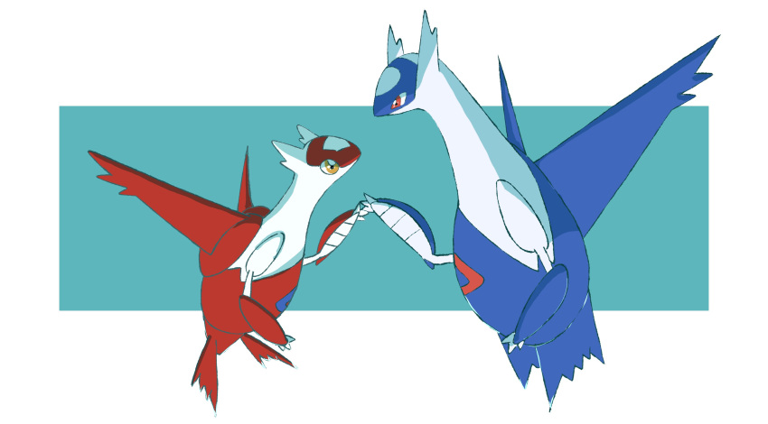 Safebooru - absurdres blue background blue wings highres latias latios ...