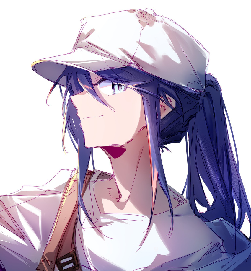 Safebooru - 1girl blue eyes blue hair closed mouth hair between eyes hat hibioes highres hoshino ...