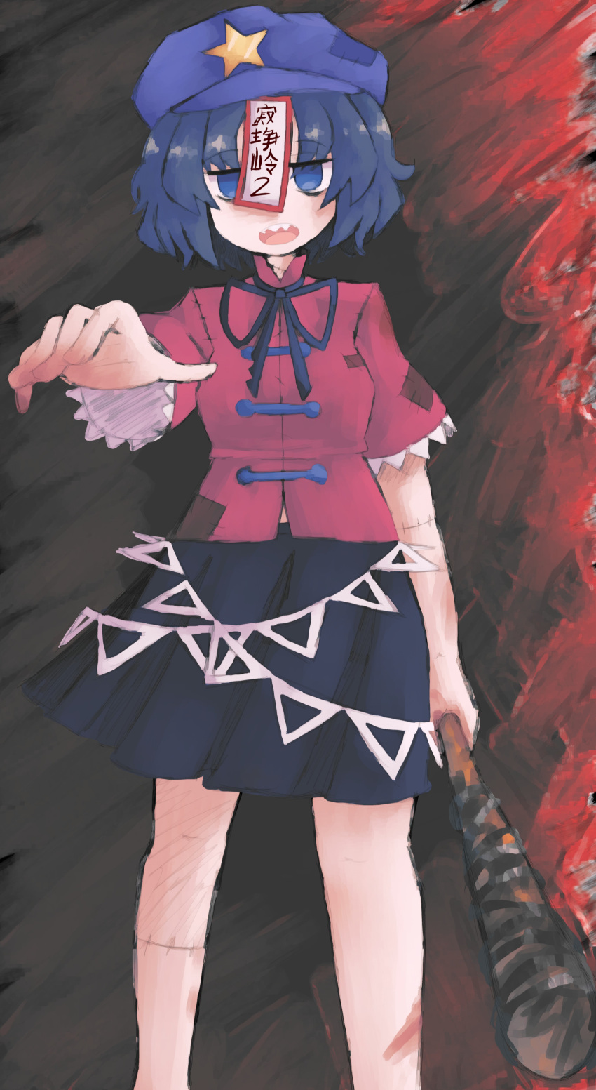 Safebooru - abstract background absurdres blue eyes blue hair blue hat ...