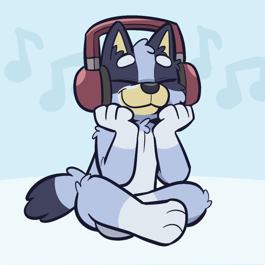 Safebooru - 1girl animal ears blue fur bluey bluey heeler crossed legs ...