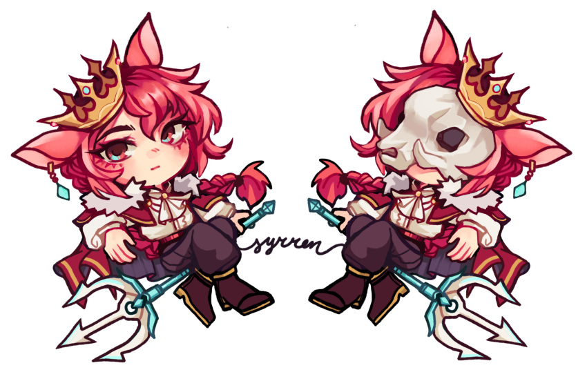 Safebooru - 1boy androgynous animal ears animal skull animification ...