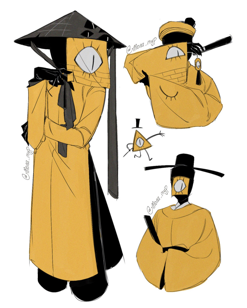 Safebooru - 1boy bill cipher black gloves black hat black skin brown ...