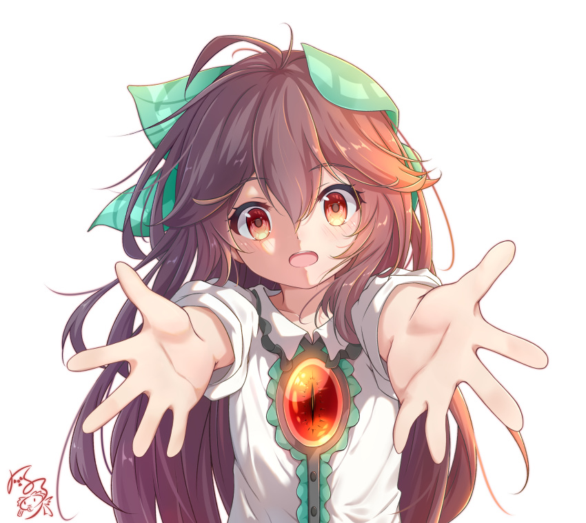 Safebooru - 1girl absurdres blush bow brown eyes brown hair collared ...