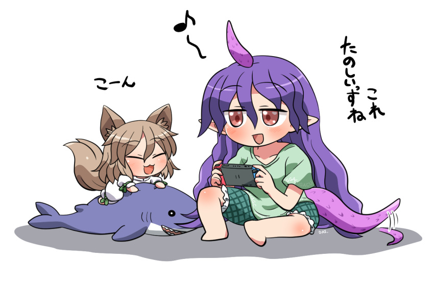 Safebooru - 2girls :3 :d animal ear fluff animal ears barefoot blonde ...