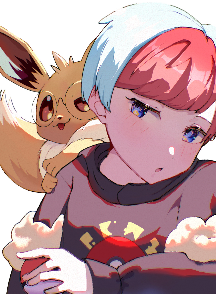 Safebooru - 1girl absurdres black hoodie blue eyes blue hair eevee ...