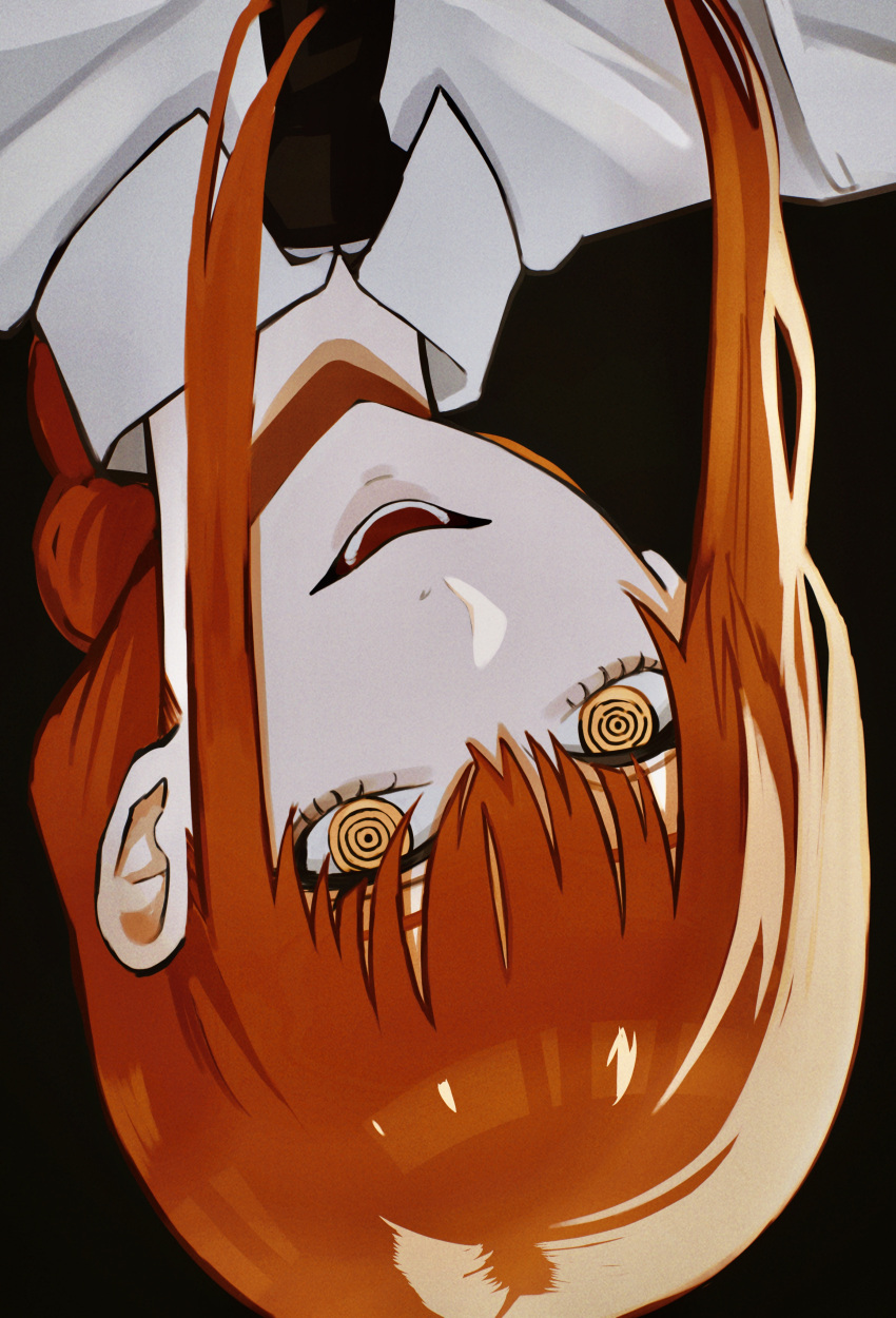 Safebooru - 1girl absurdres black background black necktie braid chainsaw man collared shirt ...