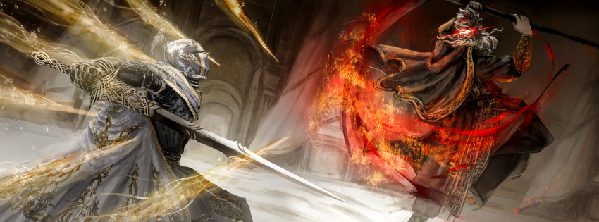 Safebooru - 1boy 1girl absurdres armor aura black robe cloak commentary ...