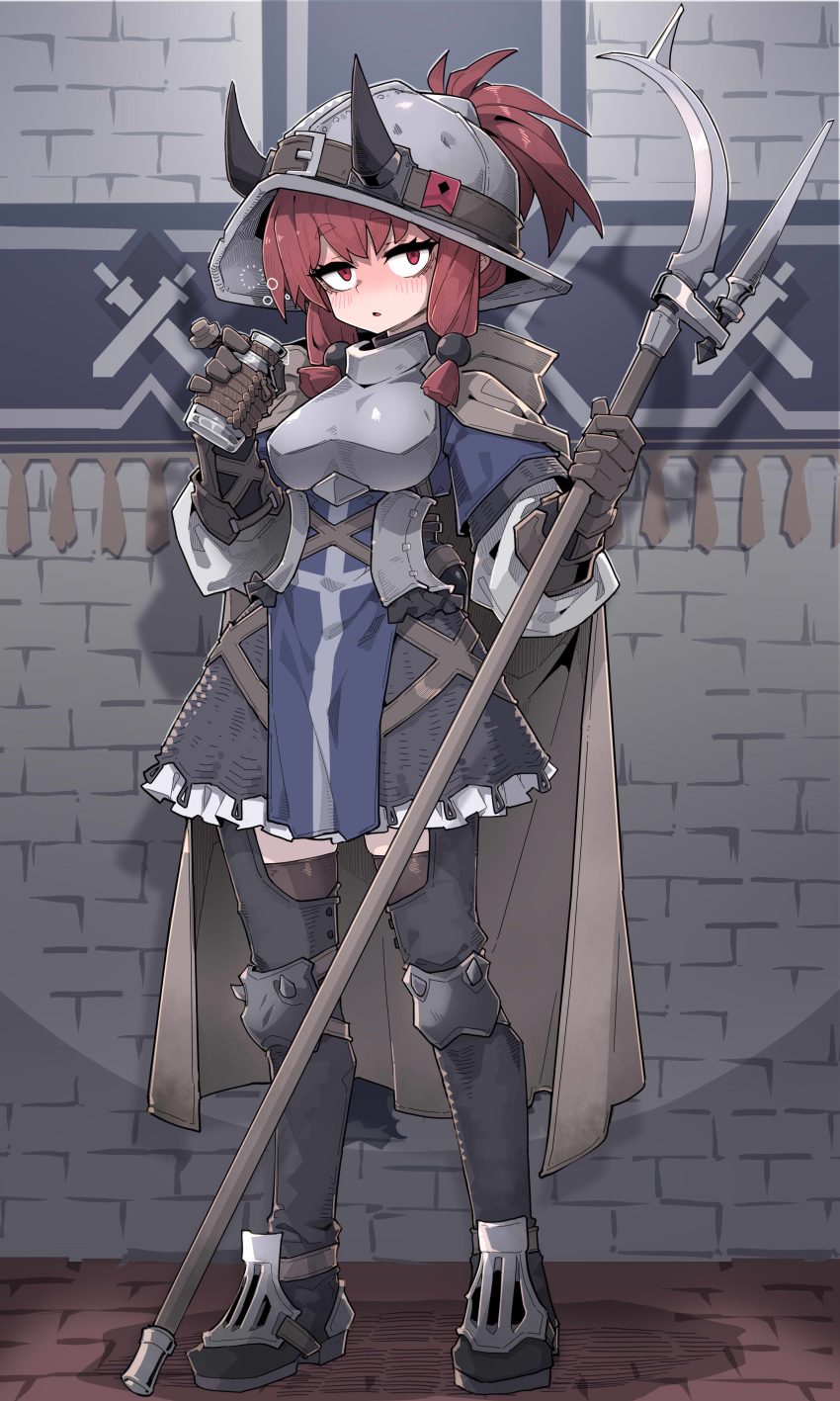 Safebooru - 1girl absurdres armor breasts castle gloves helmet highres imazawa indoors medium ...