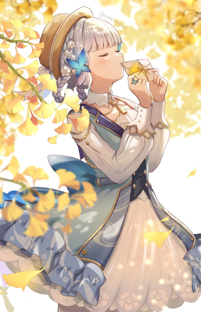 Safebooru - 1girl absurdres artist name blue butterfly blue dress blue hair blunt bangs blunt ...