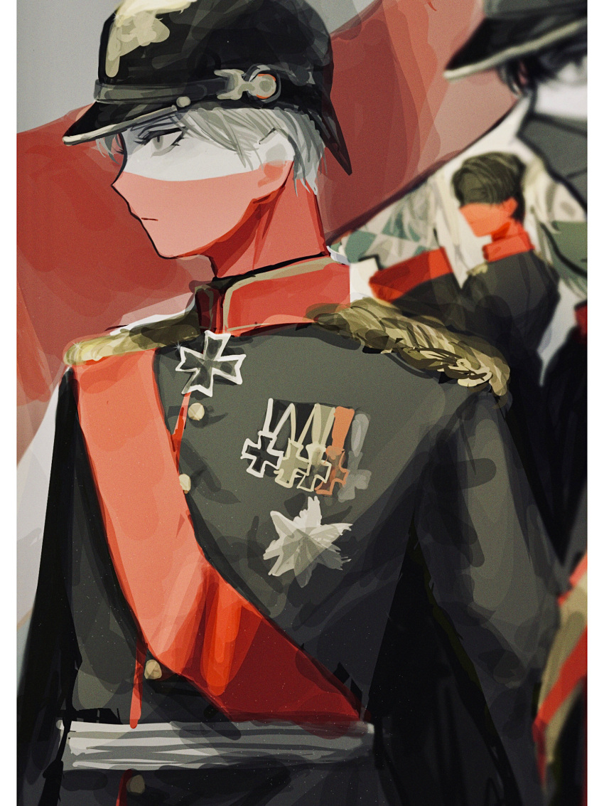 Safebooru - 6+boys black helmet black jacket colored skin countryhumans ...