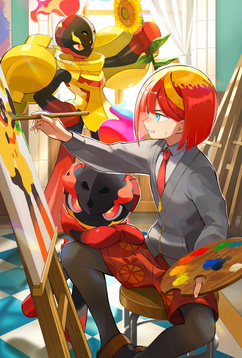 Safebooru - 1girl absurdres armarouge armor art brush black pantyhose ...