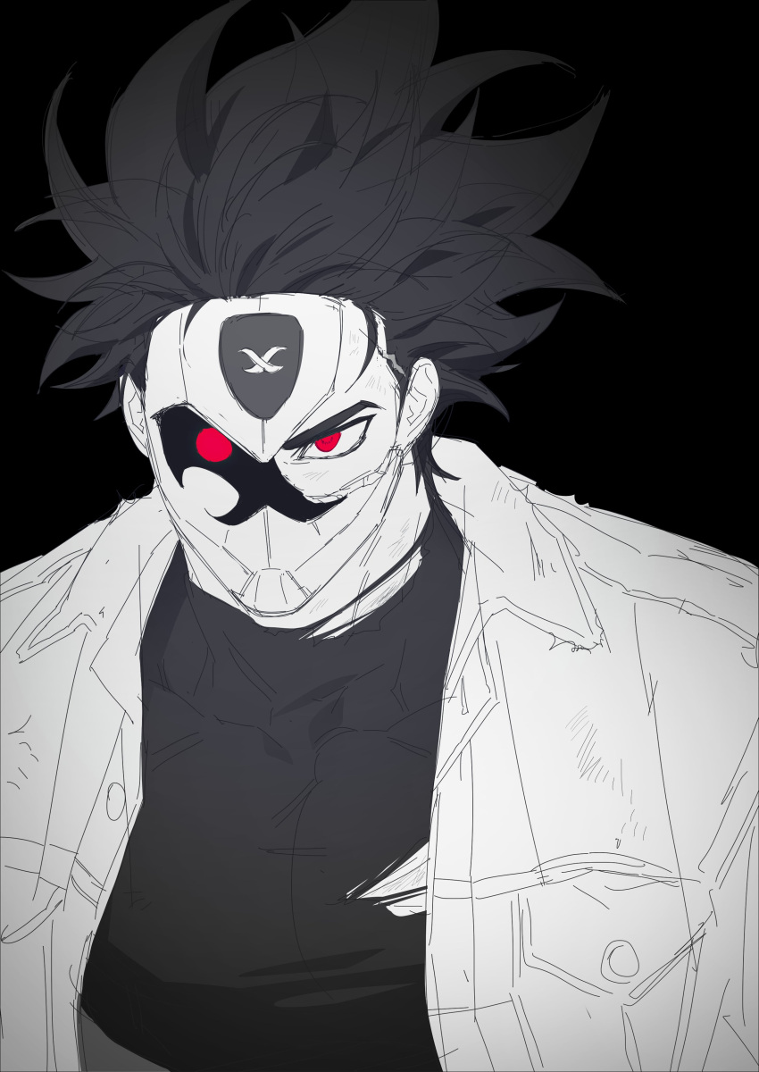 Safebooru - 1boy absurdres broken mask commentary request covered mouth ...