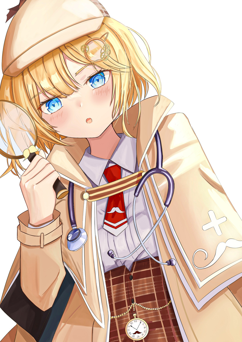 Safebooru - 1girl absurdres blonde hair blue eyes blush bob cut hair ornament hat highres ...