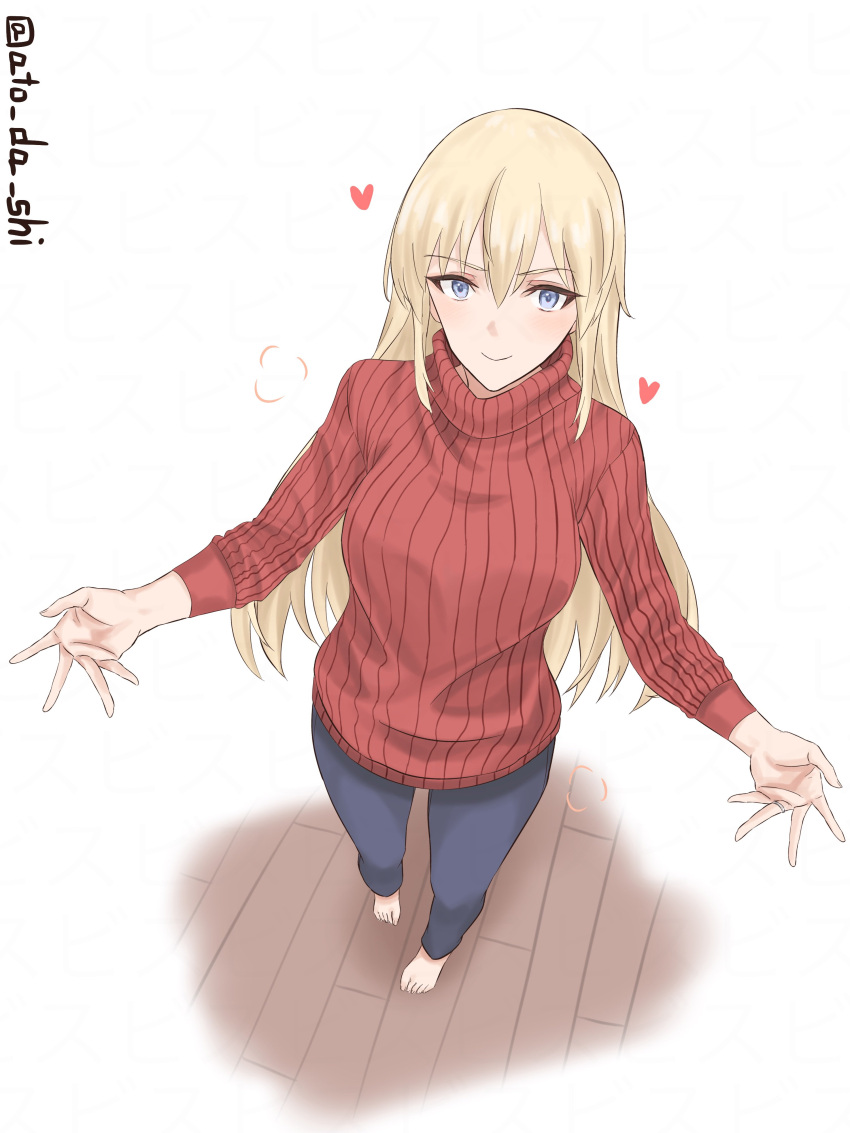 Safebooru - 1girl absurdres alternate costume atodashi bismarck (kancolle) black pants blonde ...