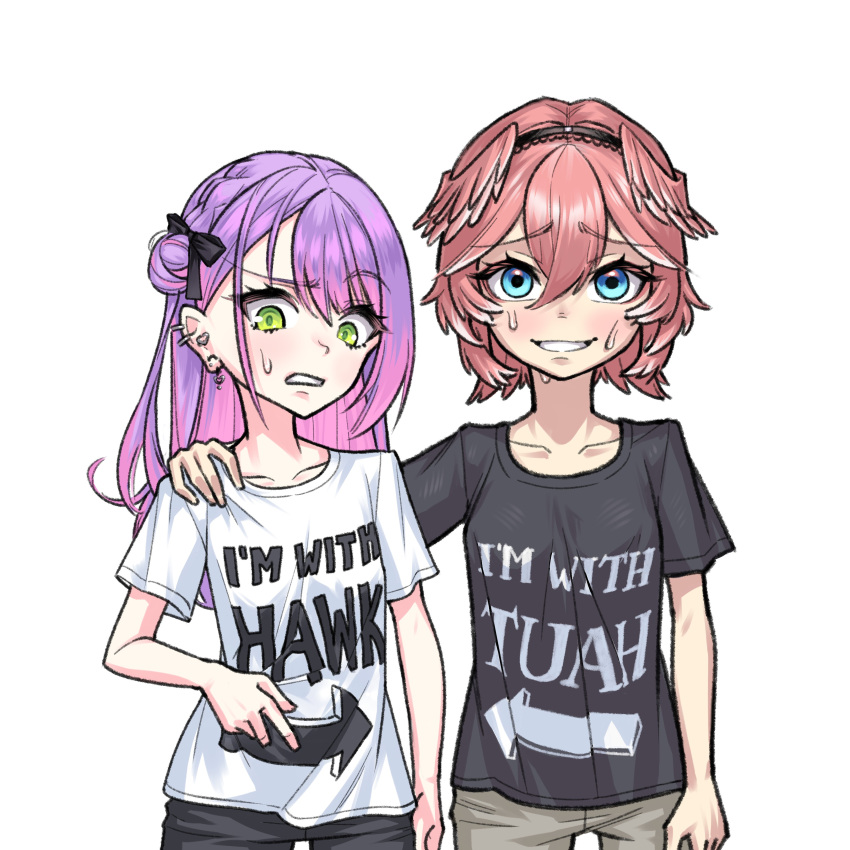 Safebooru - 2girls absurdres arm around shoulder black hairband black ...