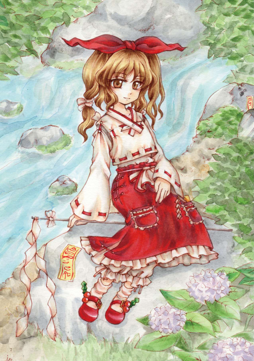 Safebooru - 1girl blonde hair blonde shrine maiden from a future era ...