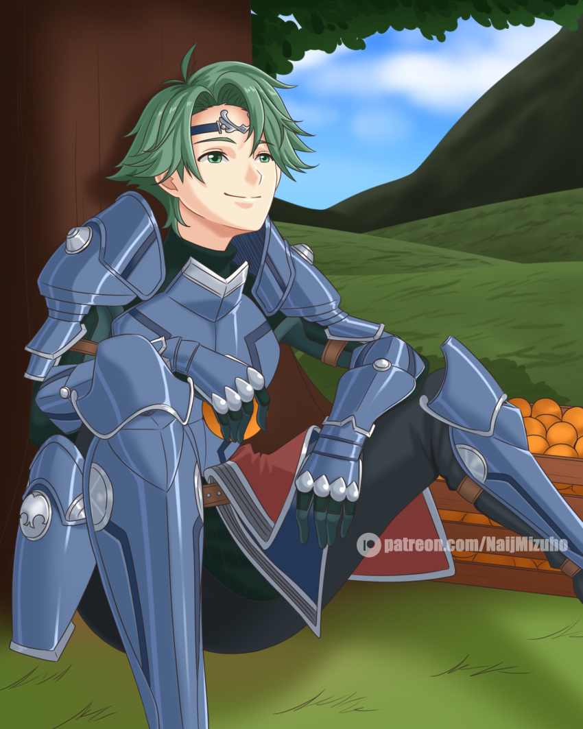 Safebooru - 1boy alm (fire emblem) armor blue armor fire emblem fire ...