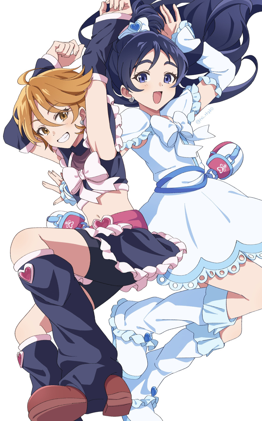 Safebooru - 2girls absurdres cure black cure white earrings futari wa precure hair ribbon heart ...