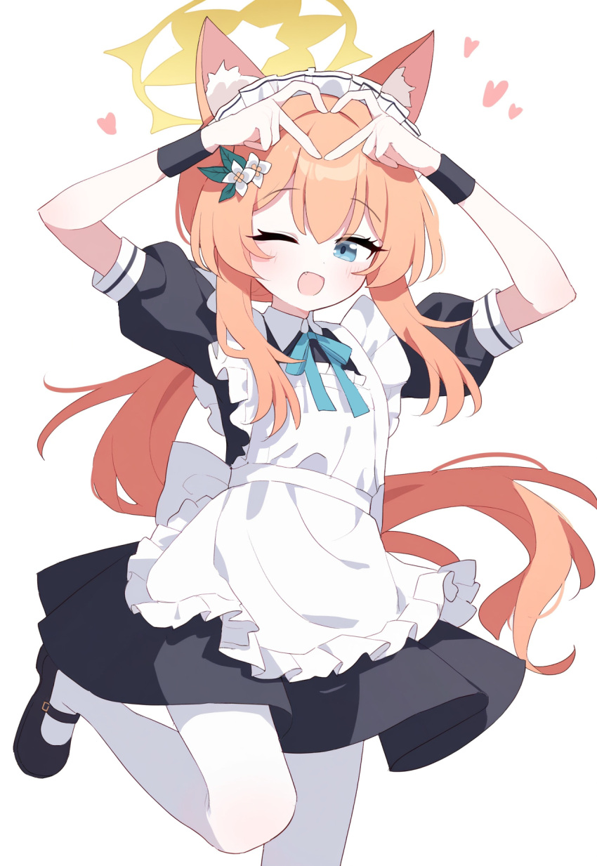 Safebooru - 1girl alternate costume animal ear fluff animal ears apron auto ins black dress ...