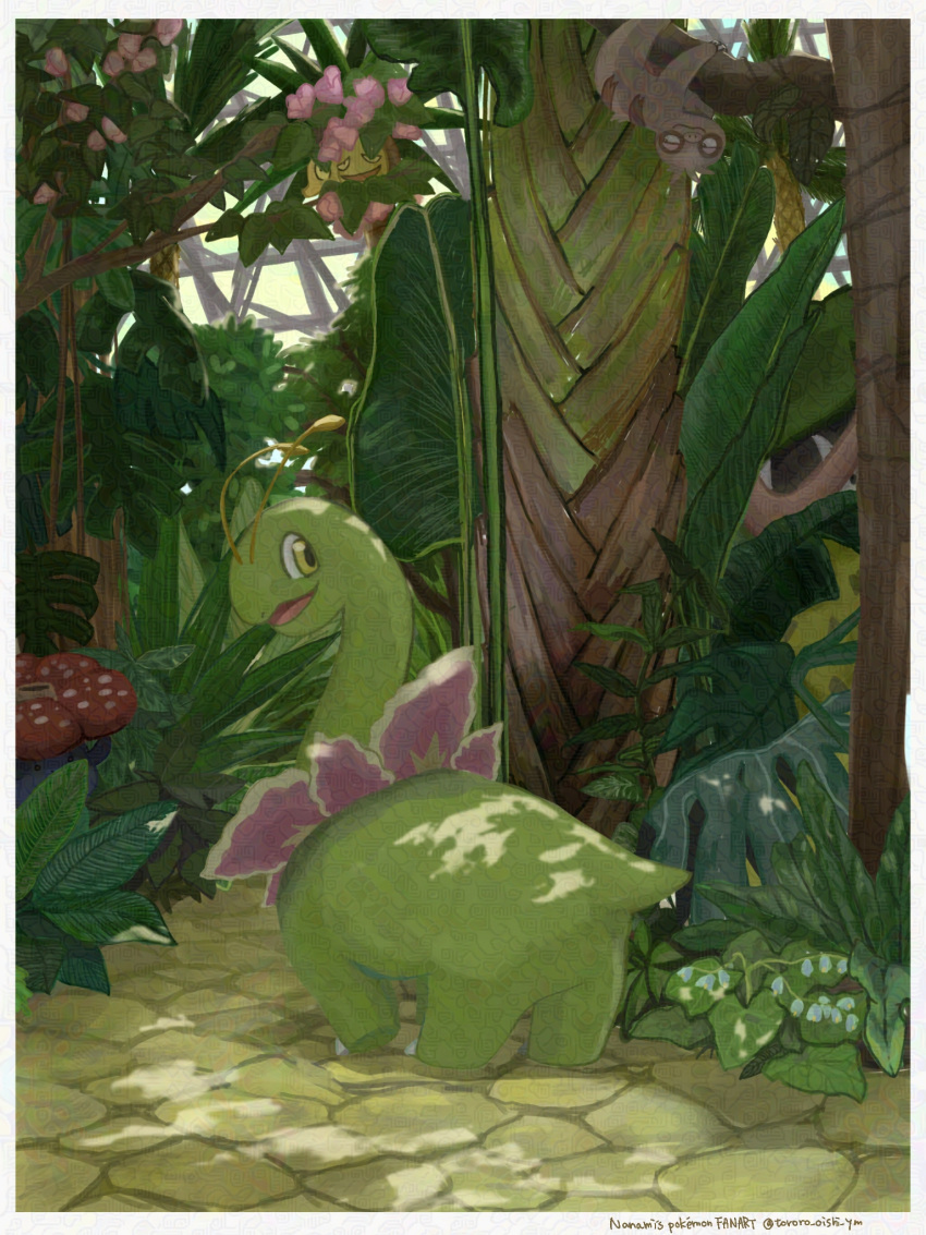 Safebooru - alolan exeggutor animal ears border elephant ears green ...