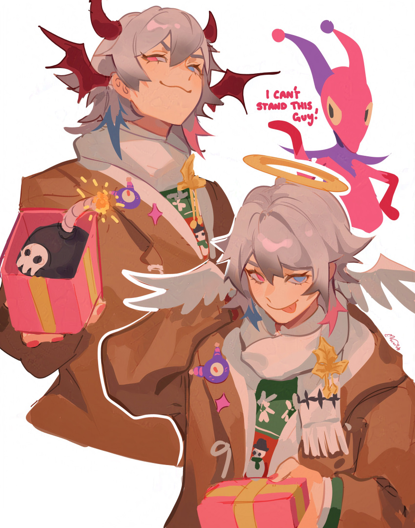 Safebooru - 1boy :3 absurdres alternate costume angel and devil angel ...