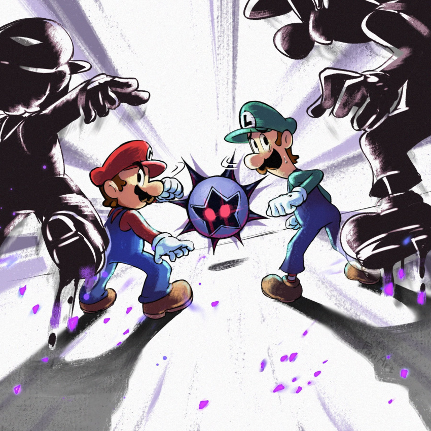 Safebooru - brown footwear brown hair dark star (mario) facial hair ...