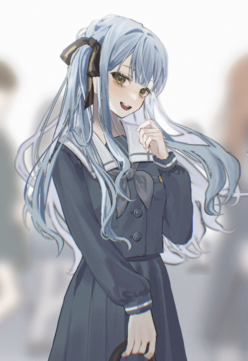 Safebooru - 1girl bang dream! bang dream! it's mygo!!!!! black ribbon blue hair blue shirt blue ...