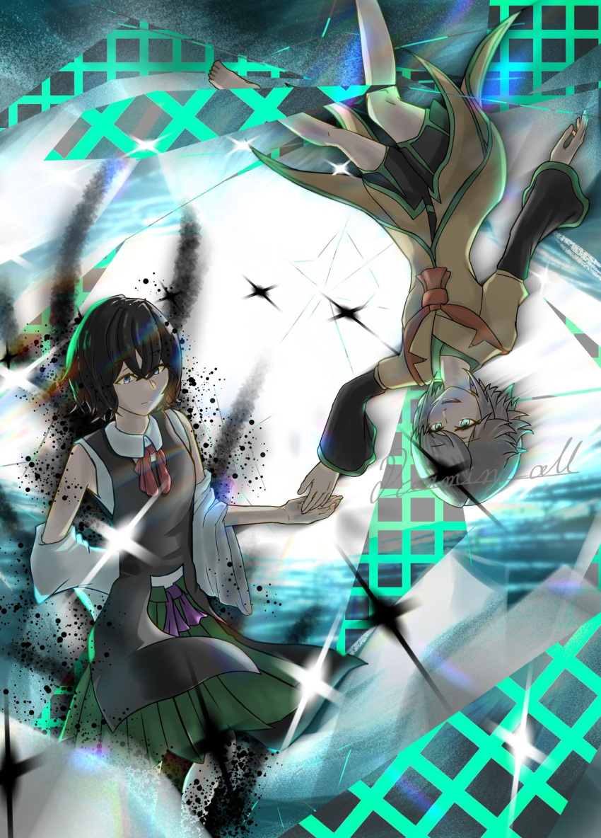Safebooru - 2others androgynous ascot bare legs bare shoulders barefoot ...