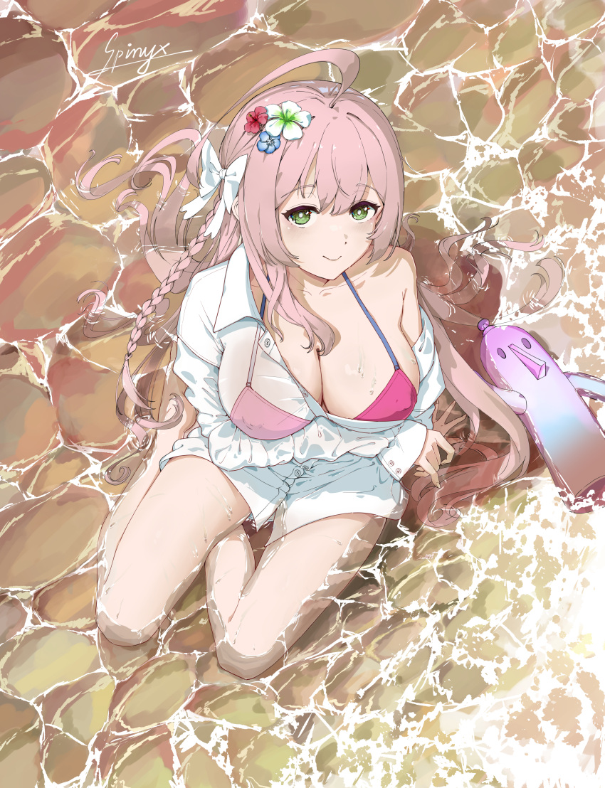 Safebooru - absurdres beach blue archive breasts coke kat hanako (blue archive) hanako (swimsuit ...