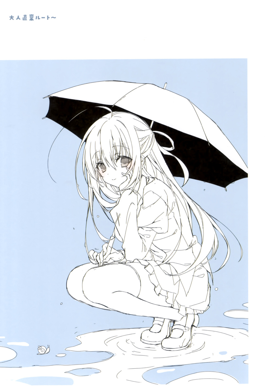 Safebooru - 1girl absurdres ahoge arm support blue background dot nose ...