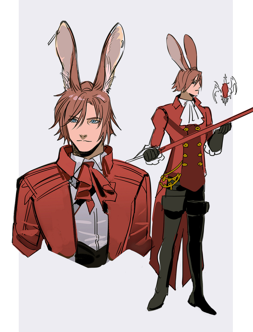 Safebooru - 1boy alternate species animal ear piercing animal ears ...