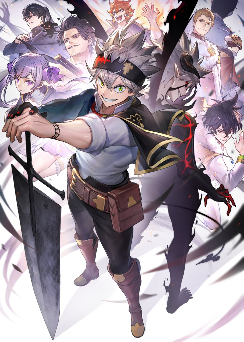 Safebooru - 2girls 6+boys asta (black clover) black bulls (emblem) black capelet black clover ...