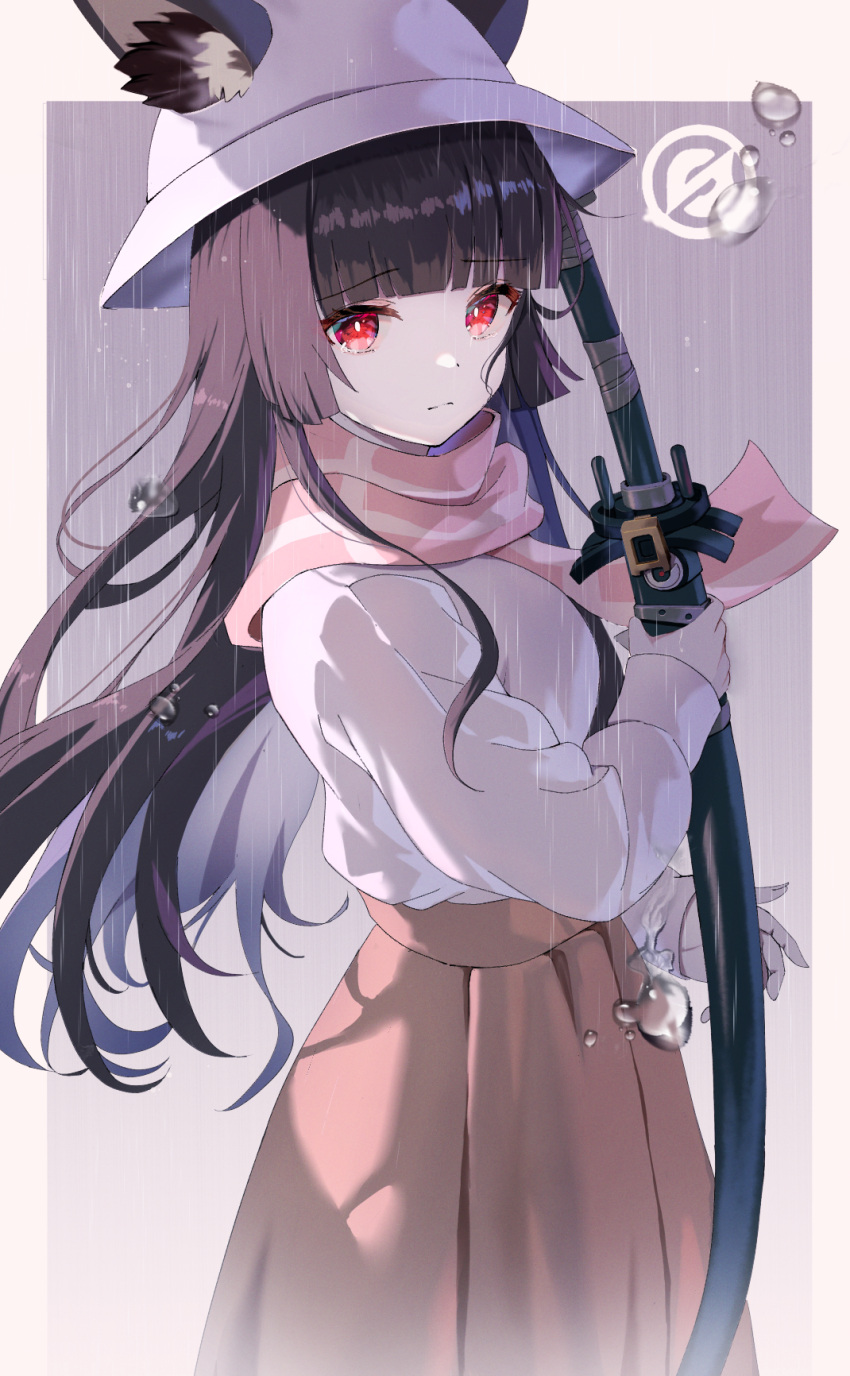 Safebooru - 1girl alternate costume animal ear fluff animal ears black hair blunt bangs casual ...