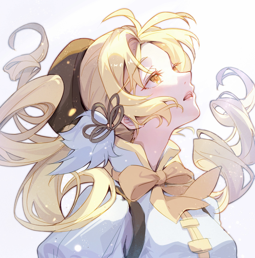 Safebooru - 1girl absurdres beret blonde hair bow bowtie brown headwear ...