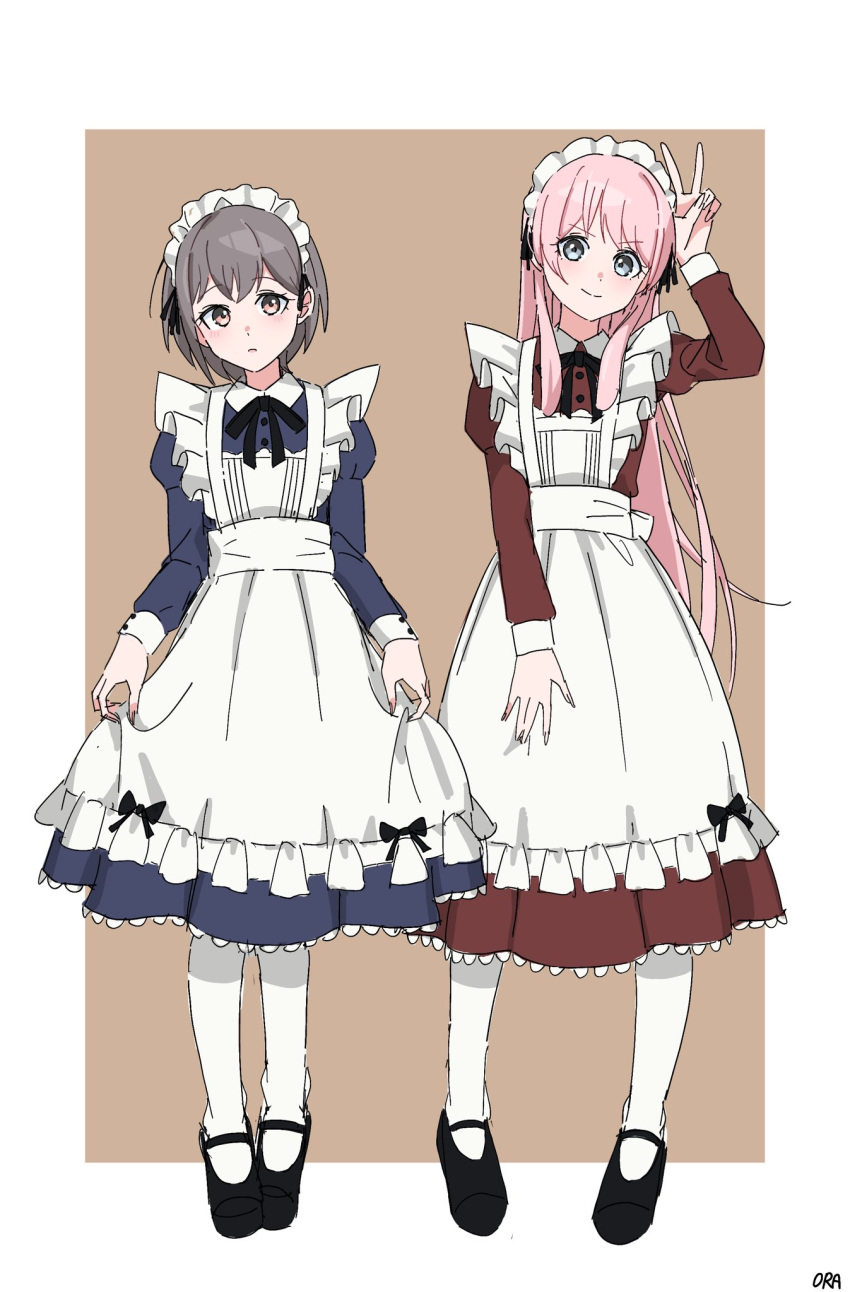 Safebooru - 2girls apron artist name bang dream! bang dream! it's mygo!!!!! black ribbon blue ...