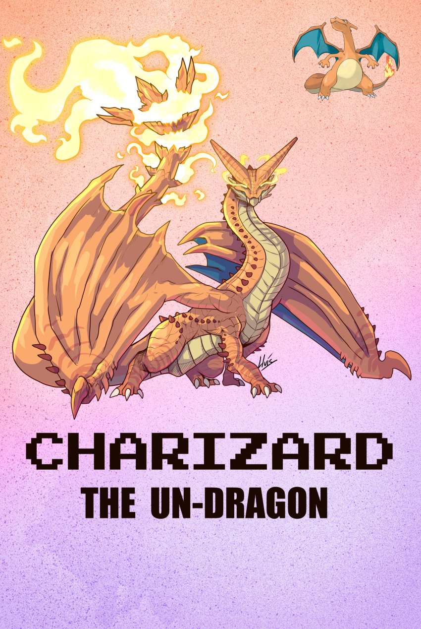 Safebooru - absurdres charizard colored skin dragon english text fangs ...