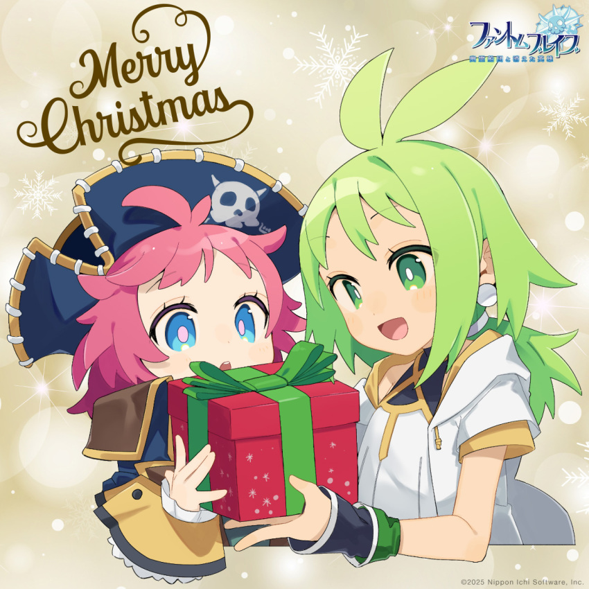 Safebooru - 2girls aprico (phantom brave) blue eyes blush box commentary request gift gift box ...