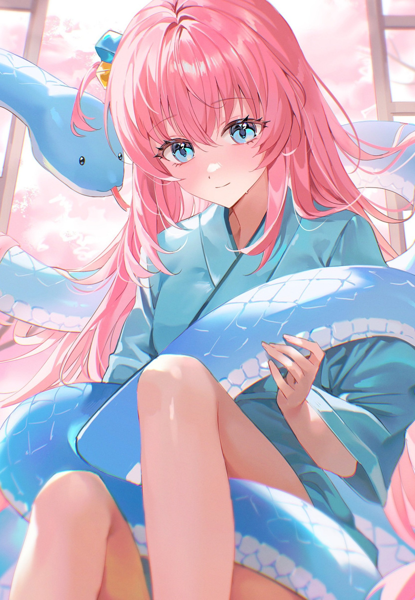 Safebooru - 1girl absurdres blue eyes blush bocchi the rock! closed mouth commentary cube hair ...