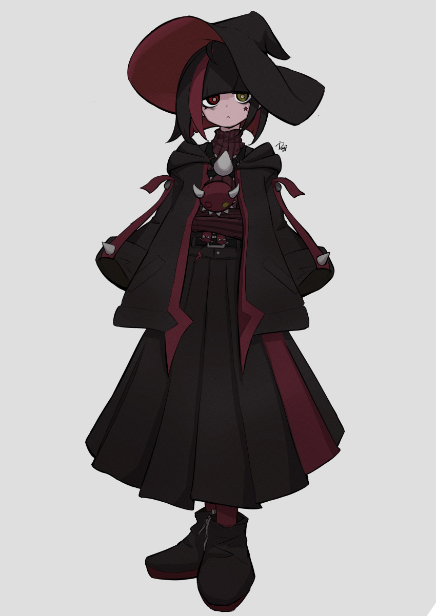 Safebooru - 1girl absurdres ahoge belt black footwear black hair black hat black jacket black ...