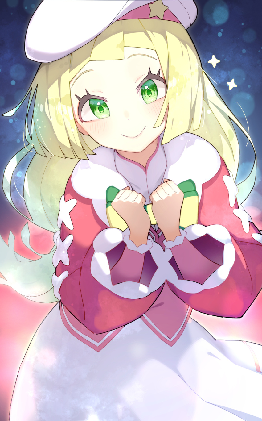 Safebooru - 1girl arms up beret blonde hair clenched hand closed mouth commentary determined ...